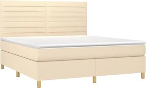 Box spring postel s matrací krémová 180x200 cm textil 3142438