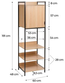 Otevřená šatní skříň v přírodní barvě 60x190x48 cm Armarios – Casa Selección