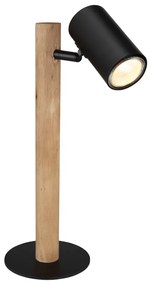 GLOBO Stolní flexibilní LED lampička HERTI, 1xGU10, 5W, dřevěná, černá 57913T