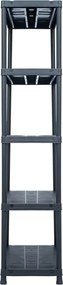 vidaXL Skladový regál černý 500 kg 90 x 60 x 180 cm plastový [45677]