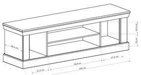 Antica K | TV stolek A15 | 162 cm | kraft zlatý