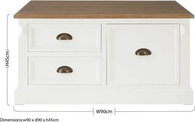 Bílý konferenční stolek v dekoru jedle 90x90 cm Hardwick – Premier Housewares