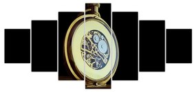 Obraz zlatých kapesních hodinek (210x100 cm)