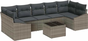 Set pohovek 8 ks Šedá polyratan 3355308