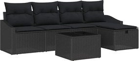 Set pohovek 6 ks Černá polyratan 3359272