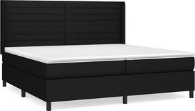Box spring postel s matrací černá 200x200 cm textil 3131539
