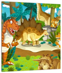 Obraz - Dinosaurie (30x30 cm)