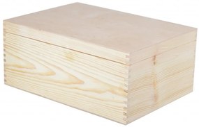 Dřevěná krabička s víkem - 25 x 20 x 15 cm, přírodní
