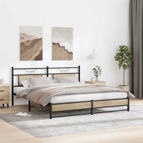 Kovový rám postele bez matrace dub sonoma 183 x 213 cm 3325121