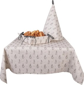 Béžová kulatá textilní uterka s králíčkem Bunny Buddies - Ø 80 cm