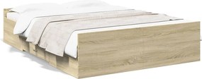 Rám postele se zásuvkami dub sonoma 120x190 cm kompozitní dřevo 3280323