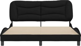 Rám postele bez matrace Hvar černý 160 x 200 cm textil 3207781