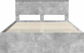 Rám postele s čelo Betonově šedá 140 x 200 cm Kompozitní dřevo 3408854