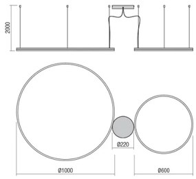 Redo 01-1721 - LED Lustr na lanku ORBIT LED/42W + LED/66W/230V bronz