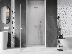 Mexen, Mexen Lunar-B levé otočné sprchové dveře 75 cm, transparentní, bílé - 832-075-000-20-00-L