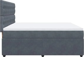 Box spring postel s matrací tmavě šedá 200x200 cm samet 3292437