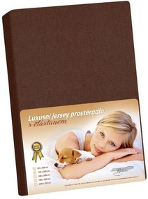Prostěradlo bellatex jersey s elastanem - 100 x 200 cm - tmavě hnědá