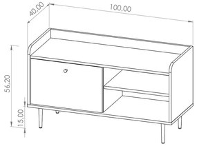 VASINA | TV stolek | VS-07 | RTV100 | 100 cm | dub brandy castello