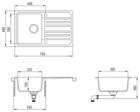 vidaXL Marketos Žulový kuchyňský dřez jednoduchý béžový