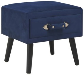 Noční stolek modrý 40 x 35 x 40 cm samet,  247540 HangarStore.cz