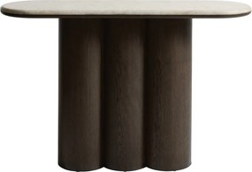 Konzolový stolek s mramorovou deskou v tmavě přírodní barvě 38x120 cm Piazze – Unique Furniture
