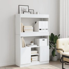 Skříň highboard bílá 92 x 33 x 140 cm kompozitní dřevo 3309609