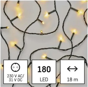 Vánoční osvětlení EMOS D4AW24 180LED řetěz 18m teplá bílá programy s časovačem