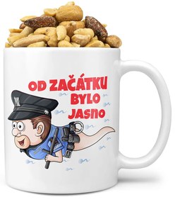 Hrnek Policejní spermie (Náplň hrníčku: Směs slaných oříšků)