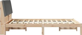 Rám postele s čelo hnědá a tmavě šedá 160 x 200 cm 3394369