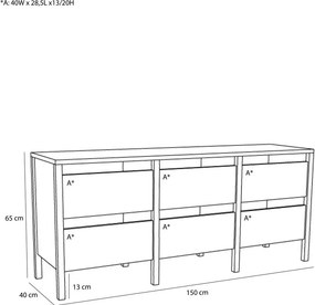 Komoda v dekoru dubu v přírodní barvě 150x65x40 cm Forma – Hübsch