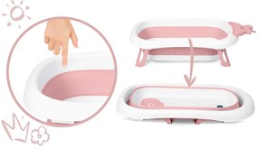 Ricokids Dětská vanička s teploměrem RK-282 bílá a růžová