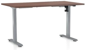 Výškově nastavitelný stůl OfficeTech A, 140 x 80 cm - šedá podnož Barva: Světle šedá