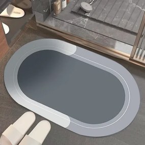 Rychleschnoucí koupelnová předložka - oválná Rozměr: 40x60 cm, Varianta: šedá, bez nápisu