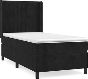 Box spring postel s matrací černá 90x190 cm samet 3132773