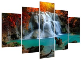 Podzimní obraz vodopádů (150x105 cm)