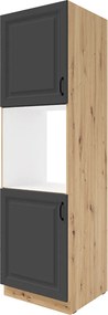STILO gr | vysoká skříňka 60 DP-210 2F na vestavnou troubu | 60 cm | UNI dvířka | artisan/grafit