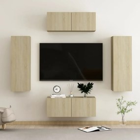 4dílný set TV skříněk dub sonoma kompozitní dřevo 3078981