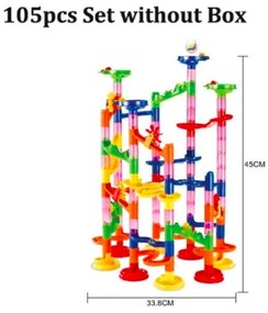 Dětská vysoká kuličková dráha Varianta: 105 dílků - bez boxu