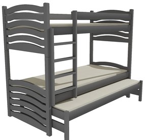 Patrová postel s výsuvnou přistýlkou PPV 021 80 x 200 cm - šedá