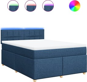 Box spring postel s matrací modrá 160x200 cm textil 3289037