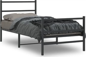 vidaXL Kovový rám postele s hlavovým a nožním čelem 90 x 200 cm [355376] Barva: Bílá