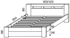 Postel dvoulůžko z masivu  VALENCIA, masiv buk