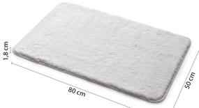 Gedy Gedy, FUZZY koupelnová předložka, 50x80 cm, 100% polyester, protiskluz, bílá, 96FY508002