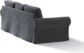 Potah na pohovku IKEA  Ektorp 3-místná, rozkládací STARÝ MODEL PIXBO barva černá látka lesklé, sametová
