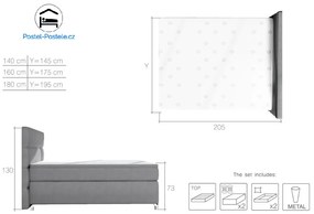 Boxspring BOSTON 180/200 (Berlin 02)