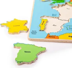Bigjigs Toys Dřevěné puzzle mapa Evropy / 25 dílků / od 3 let