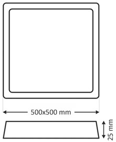 LED Stropní svítidlo LED/40W/230V 3000/4000/6500K 50x50 cm černá