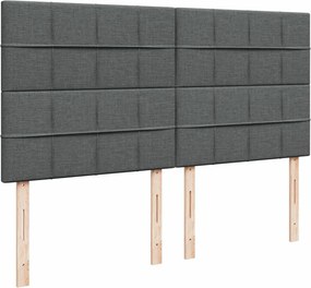 Box spring postel s matrací tmavě šedá 200x200 cm textil 3291776