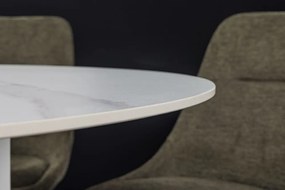 Kulatý jídelní stůl Parthenia 120 cm vzor bílý mramor