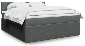 Box spring postel s matrací tmavě šedá 180x200 cm textil 3289836
